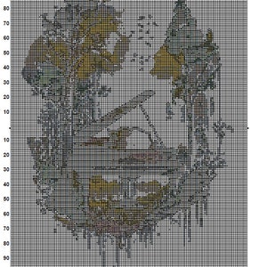 Piano Cross Stitch Pattern 5 Instant PDF Download - Music Watercolor ...