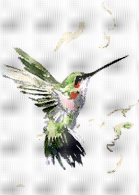 Hummingbird Cross Stitch Pattern 2 Instant Digital PDF | Etsy