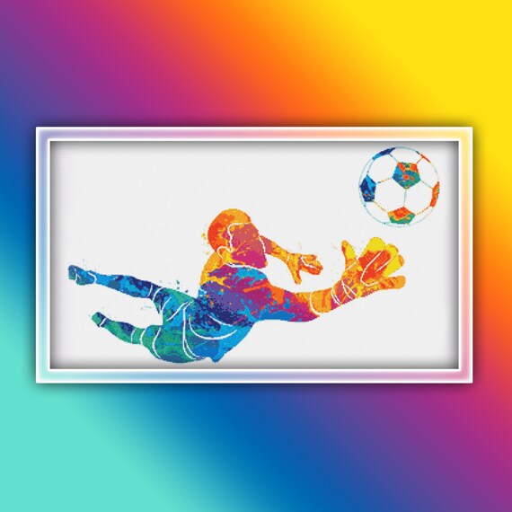 Football Goalkeeper Cross Stitch Pattern 2 Instant Download | Etsy