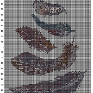Feathers Cross Stitch Pattern 15 Instant PDF Download- Feather ...