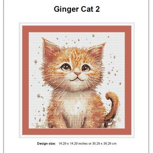 Ginger Cat Cross Stitch Pattern 2 Instant PDF Download - Ginger Cat ...