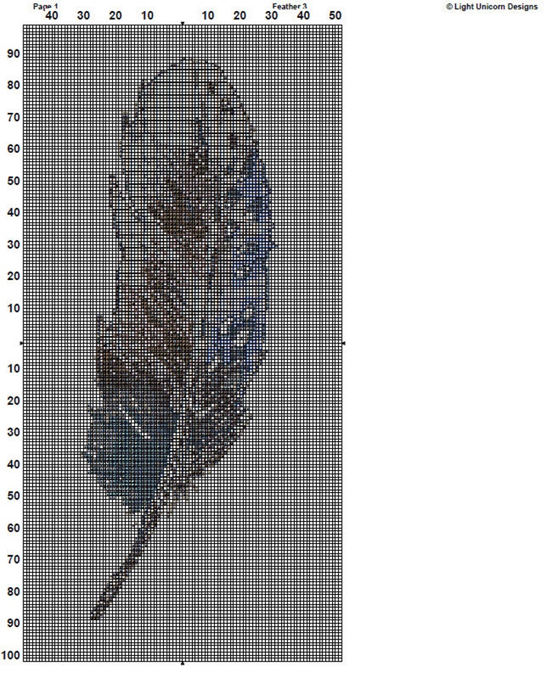 Feather Cross Stitch Pattern 3 Instant PDF Download- Feather Watercolor ...
