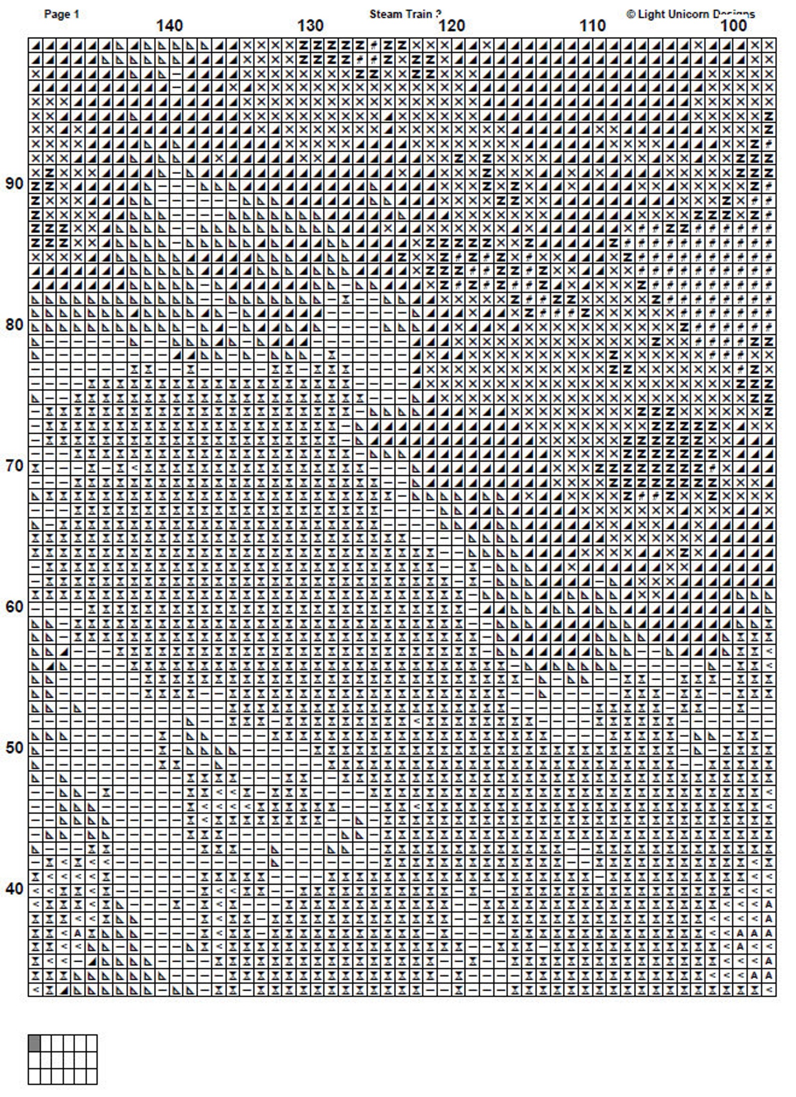 Steam Train Cross Stitch Pattern 3 Instant PDF Download - Steam Train ...