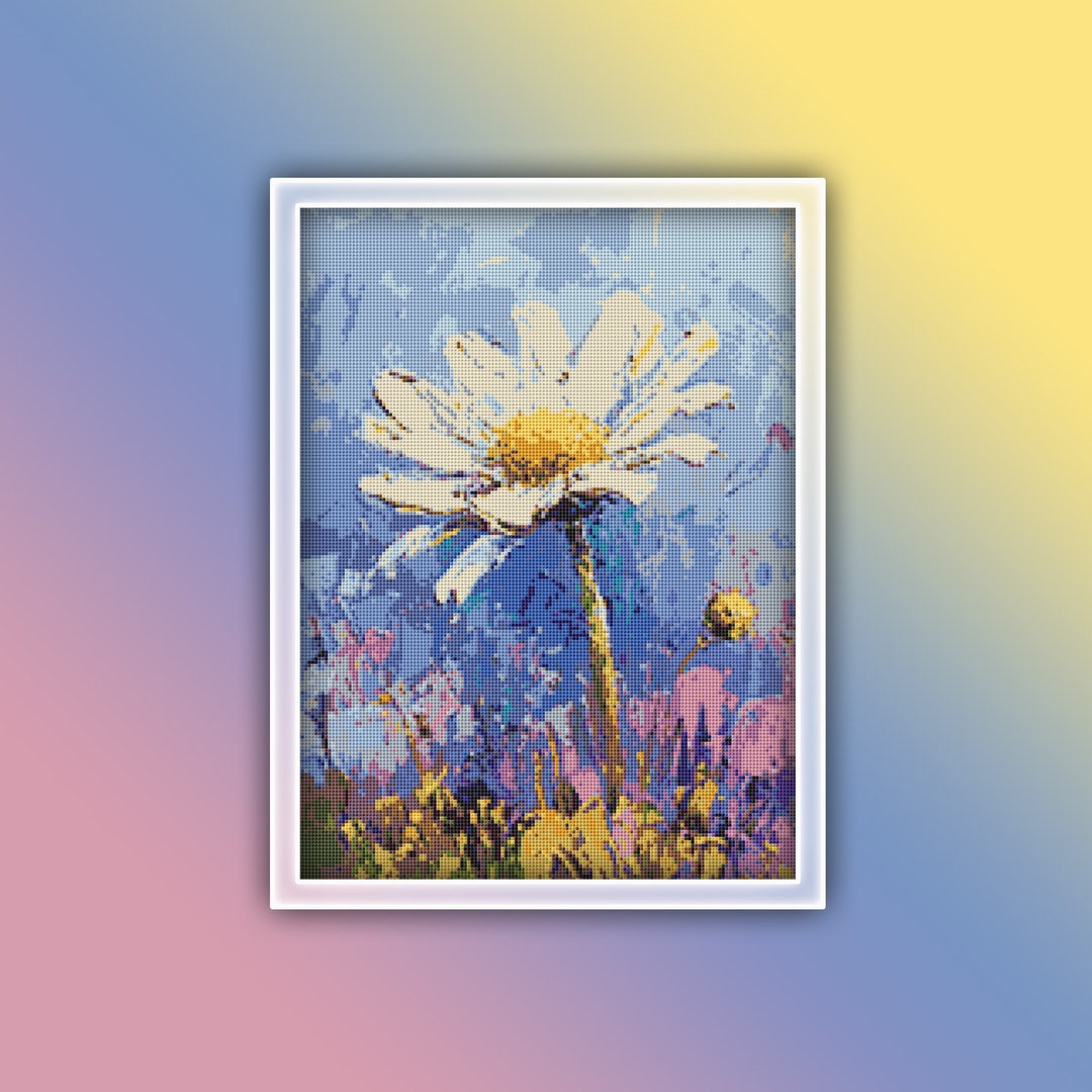 Daisy Cross Stitch Pattern 2 Instant PDF Download - White Daisy ...