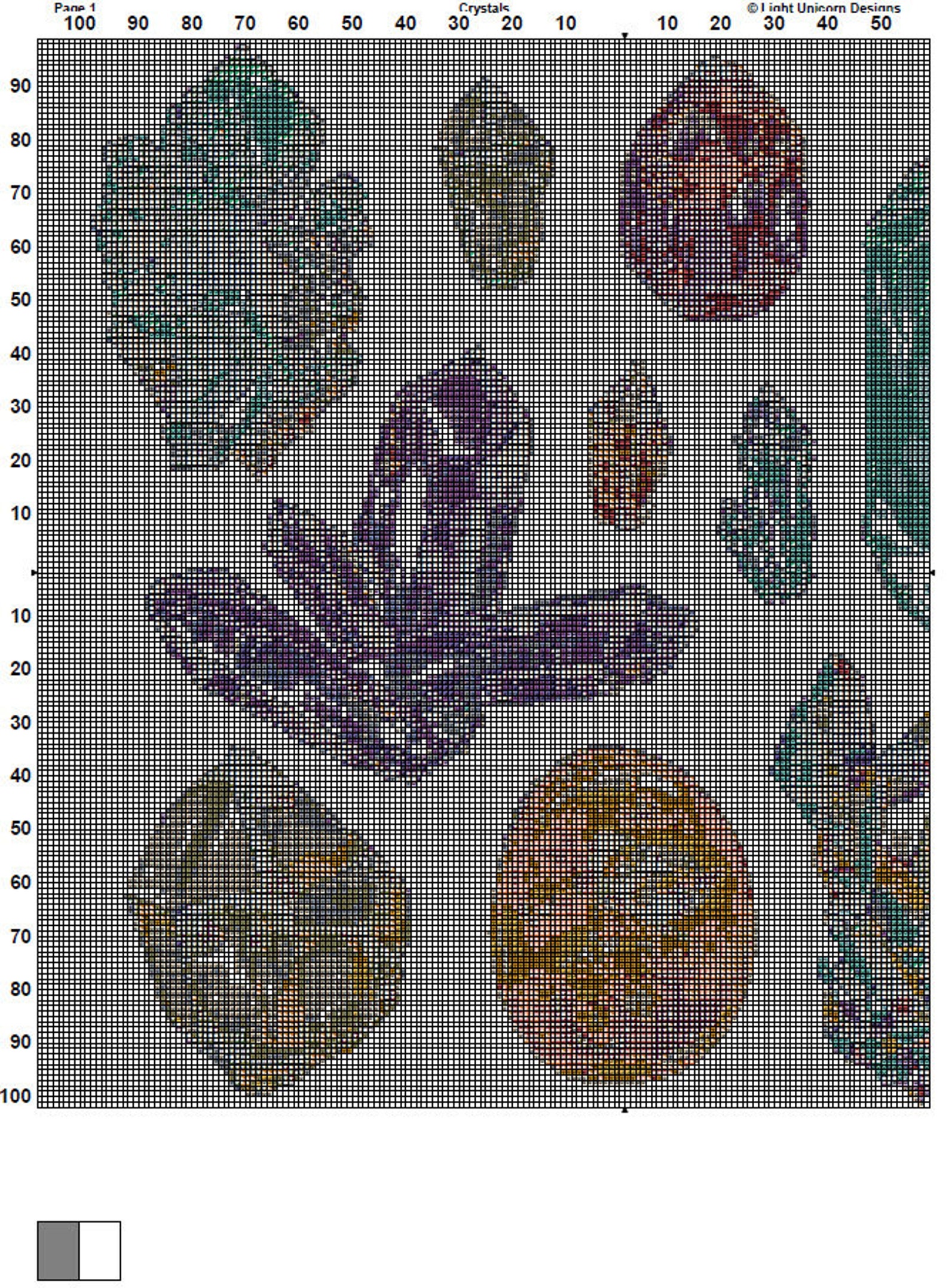 Crystals Cross Stitch Pattern 1 Instant PDF Download - Crystal ...