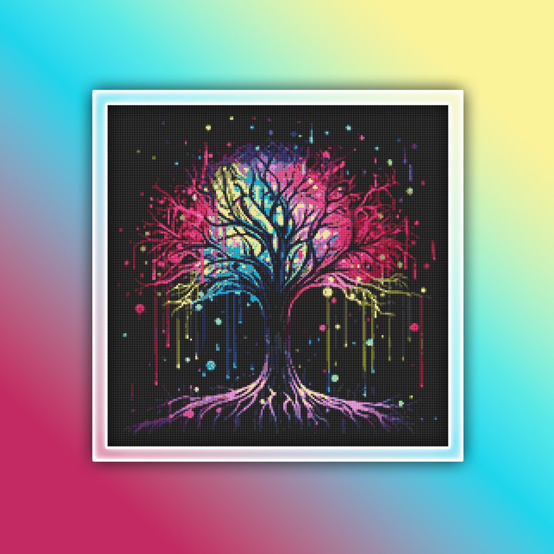 Rainbow Tree Cross Stitch Pattern 3 Instant PDF Download - Seasons Tree ...