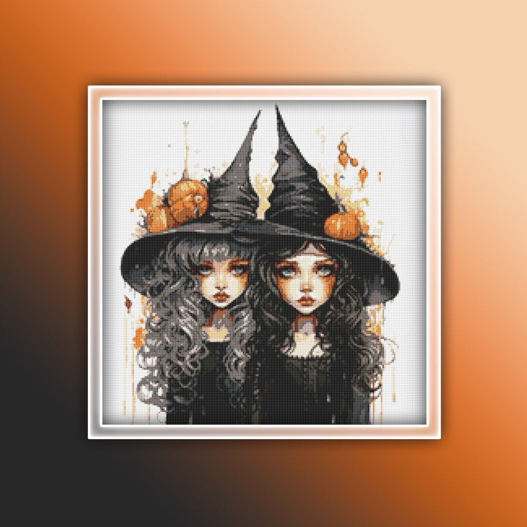 Two Witches Cross Stitch Pattern 1 Instant PDF Download - Woman ...