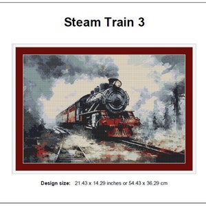 Steam Train Cross Stitch Pattern 3 Instant PDF Download - Steam Train ...