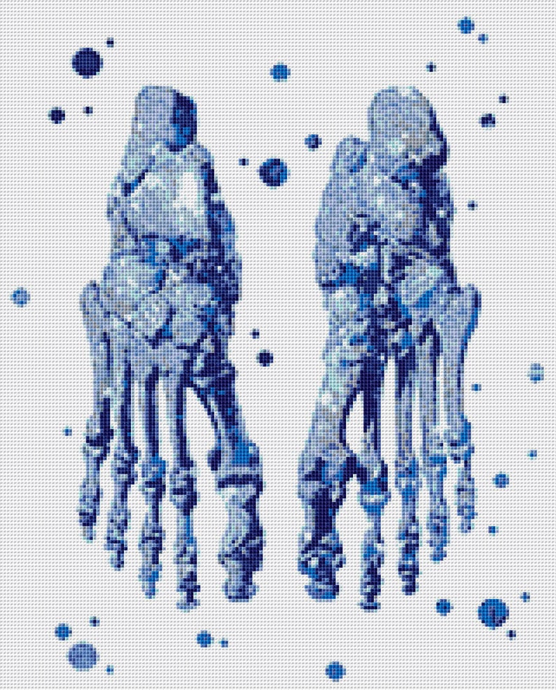 Anatomy Feet Cross Stitch Pattern 1 Instant PDF Download | Etsy
