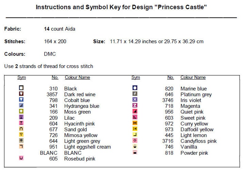 Princess Castle Stitch Pattern 10 Instant PDF Download - Etsy