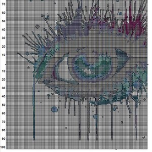 Eye Cross Stitch Pattern 6 Instant PDF Download - Eye With Butterflies ...
