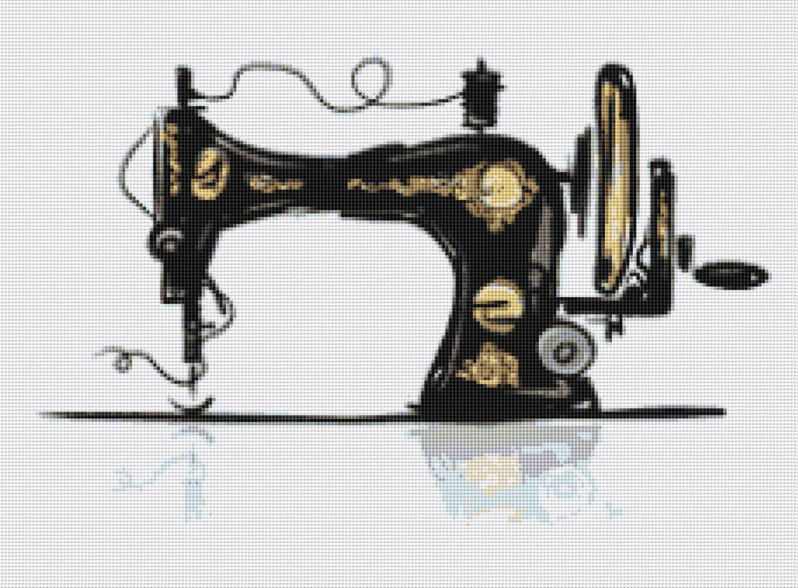 Vintage Sewing Machine Cross Stitch Pattern 1 Instant PDF | Etsy