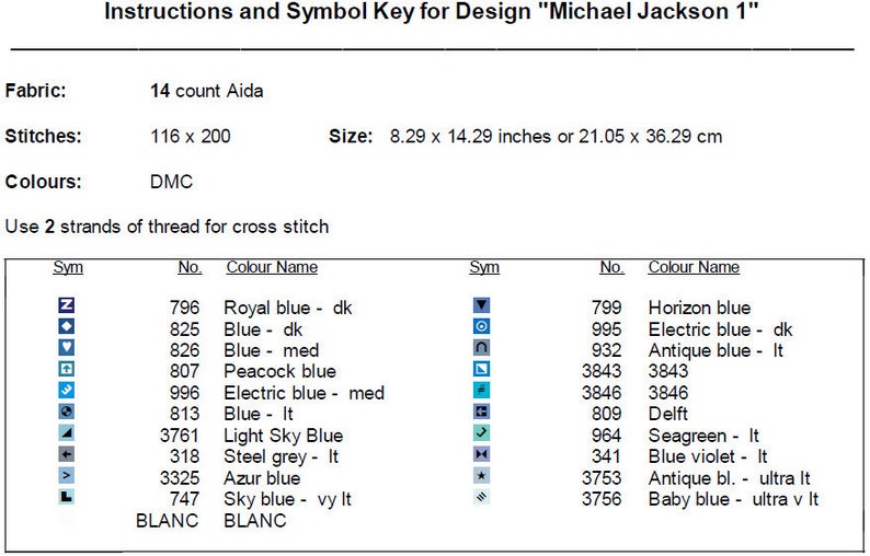 Michael Jackson Cross Stitch Pattern Instant PDF Download | Etsy