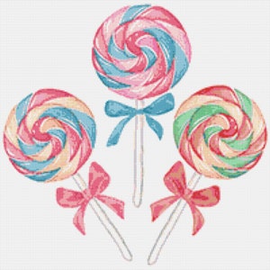 Lollipop Cross Stitch Pattern 1 Instant PDF Download Candy - Etsy