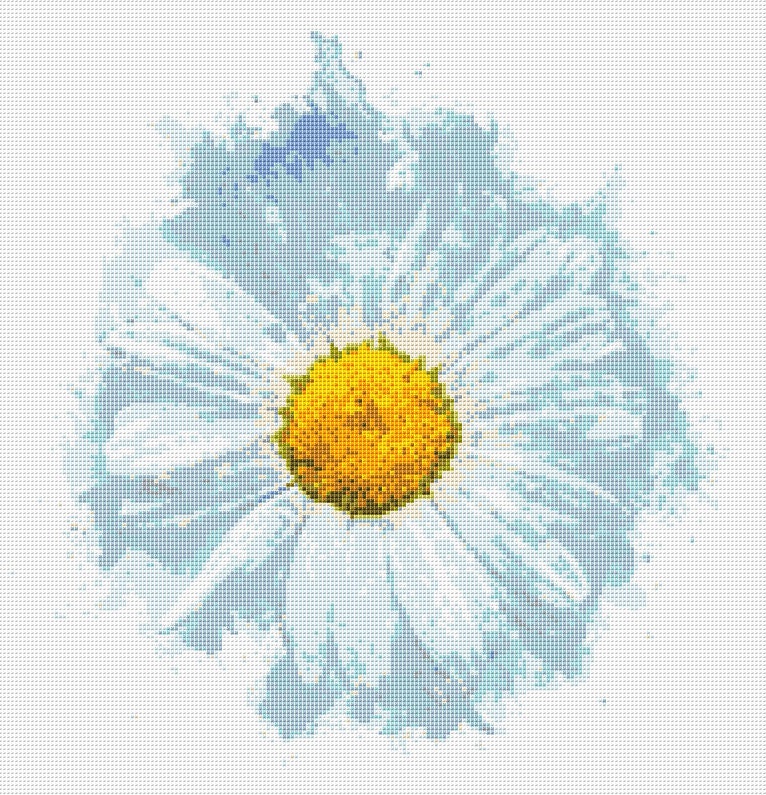 Daisy Cross Stitch Pattern 1 Instant PDF Download White | Etsy