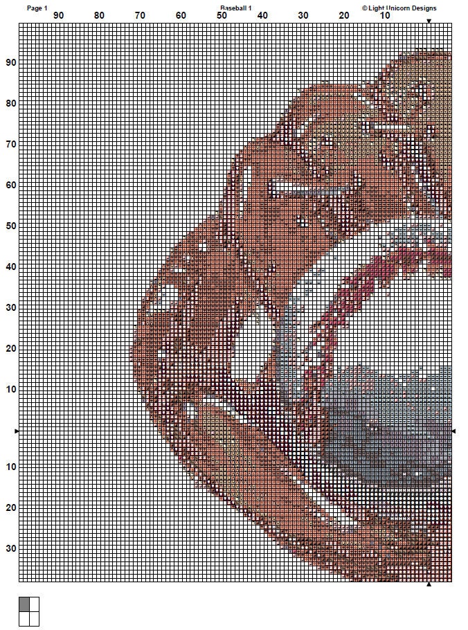 Baseball Cross Stitch Pattern 1 Instant PDF Download - Sport Watercolor ...