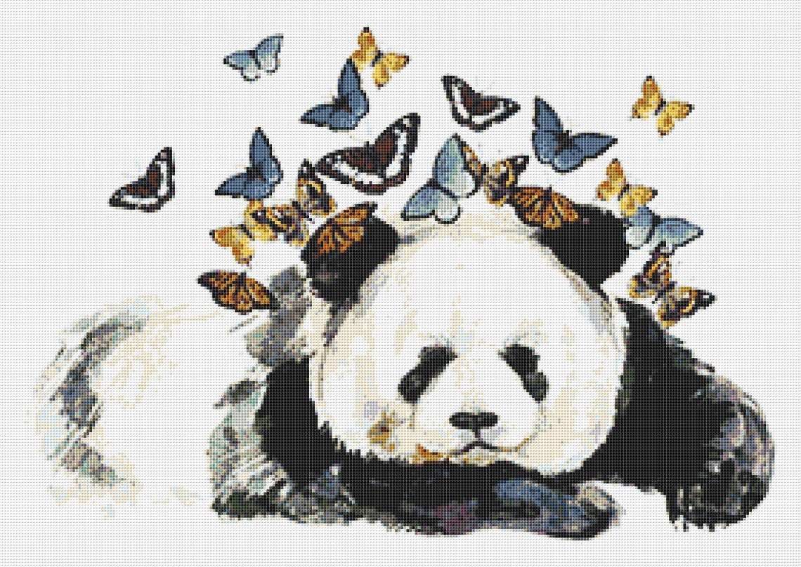Panda Bear Cross Stitch Pattern 1 Instant PDF Download Panda - Etsy