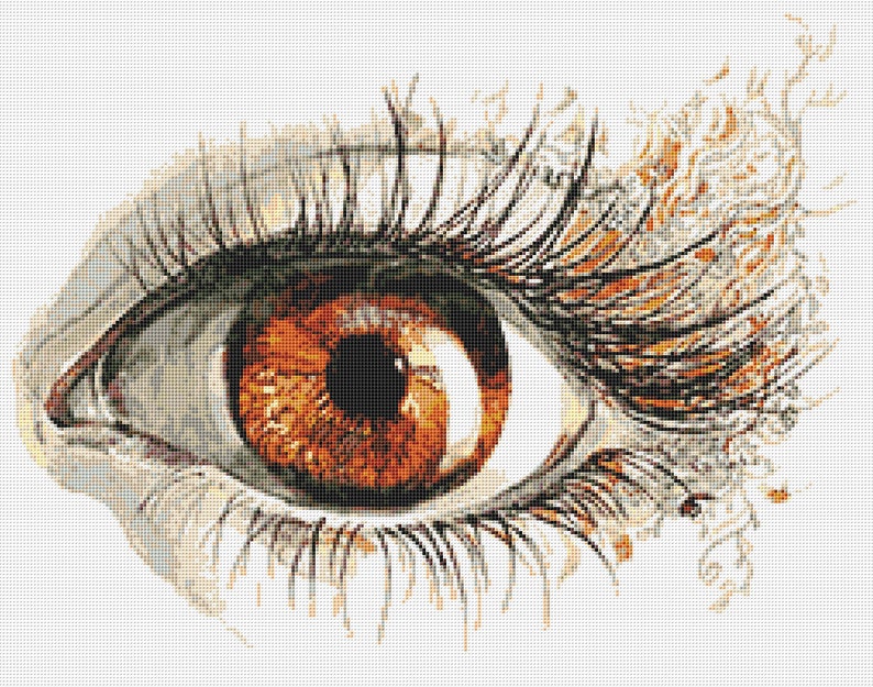 Eye Cross Stitch Pattern 4 Instant PDF Download Autumn - Etsy
