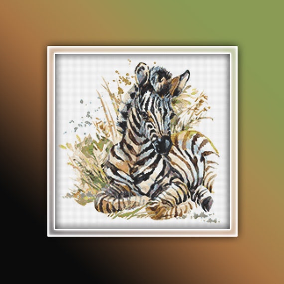 Zebra Cross Stitch Pattern 5 Instant PDF Download Zebra | Etsy