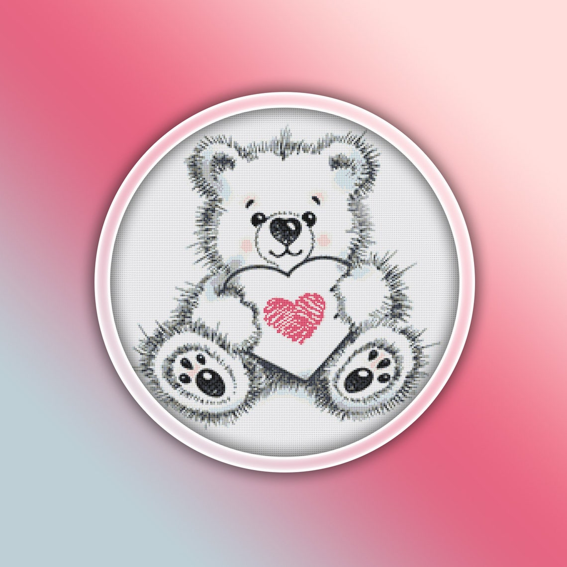 Teddy Bear Cross Stitch Pattern 2 Instant PDF Download - Teddy Bear ...