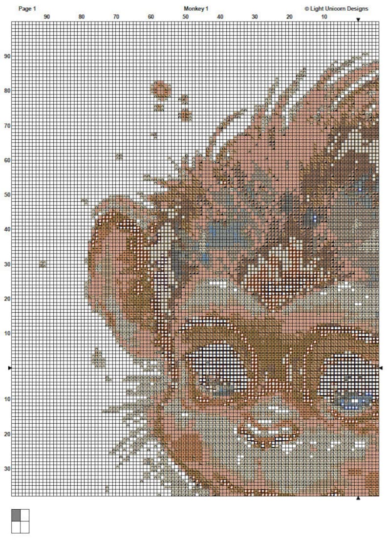 Monkey Cross Stitch Pattern 1 Instant PDF Download Monkey - Etsy