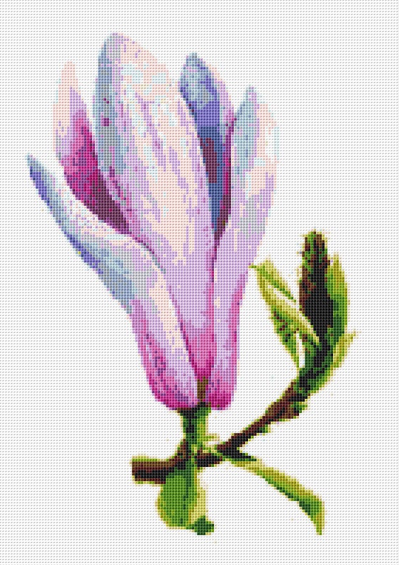 Magnolia Flower Cross Stitch Pattern 1 Instant PDF Download - Etsy