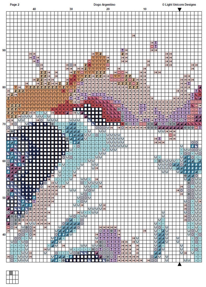 Dogo Argentino Cross Stitch Pattern Instant PDF Download - Mastiff Dog ...