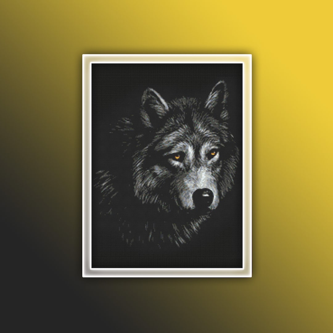 Wolf Cross Stitch Pattern Instant PDF Download - Wolf Watercolor Cross ...