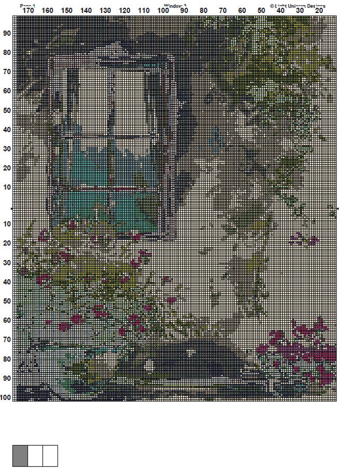 Window Cross Stitch Pattern 2 Instant PDF Download - Flowers on the ...