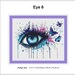 Eye Cross Stitch Pattern 6 Instant PDF Download - Eye With Butterflies ...