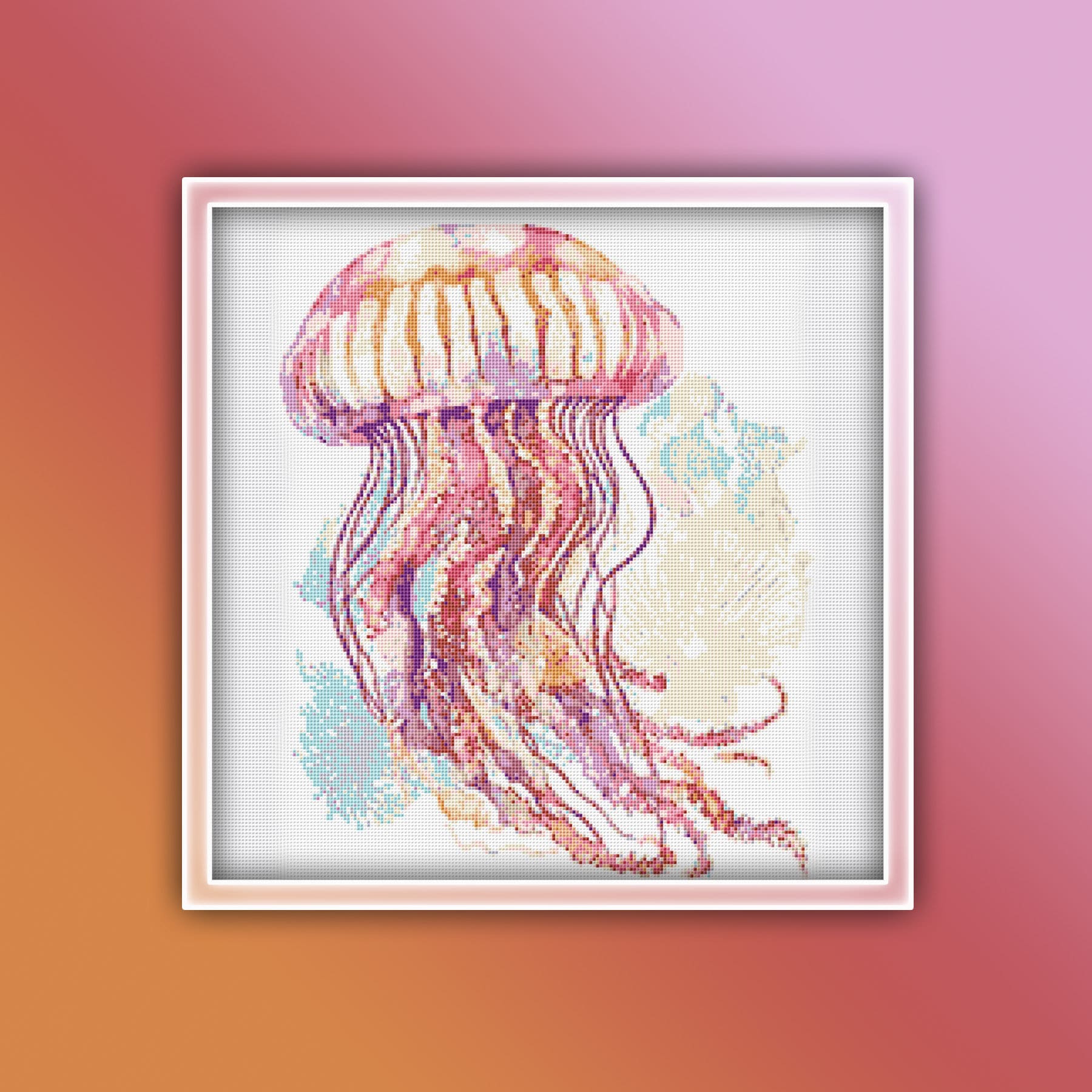 Jellyfish Cross Stitch Pattern 13 Instant PDF Download - Sea Jellies ...