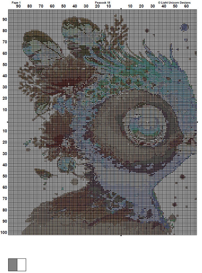 Peacock Cross Stitch Pattern 18 Instant PDF Download - Peacock ...