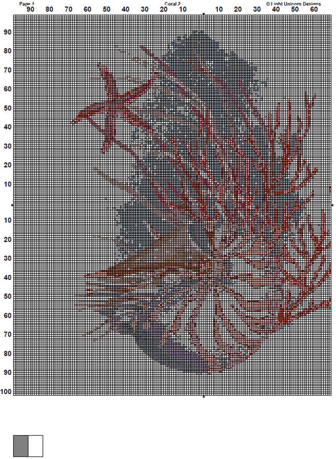 Coral Cross Stitch Pattern 2 Instant PDF Download - Nautilus Watercolor ...