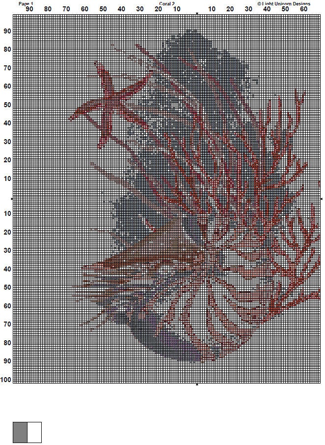 Coral Cross Stitch Pattern 2 Instant PDF Download - Nautilus Watercolor ...