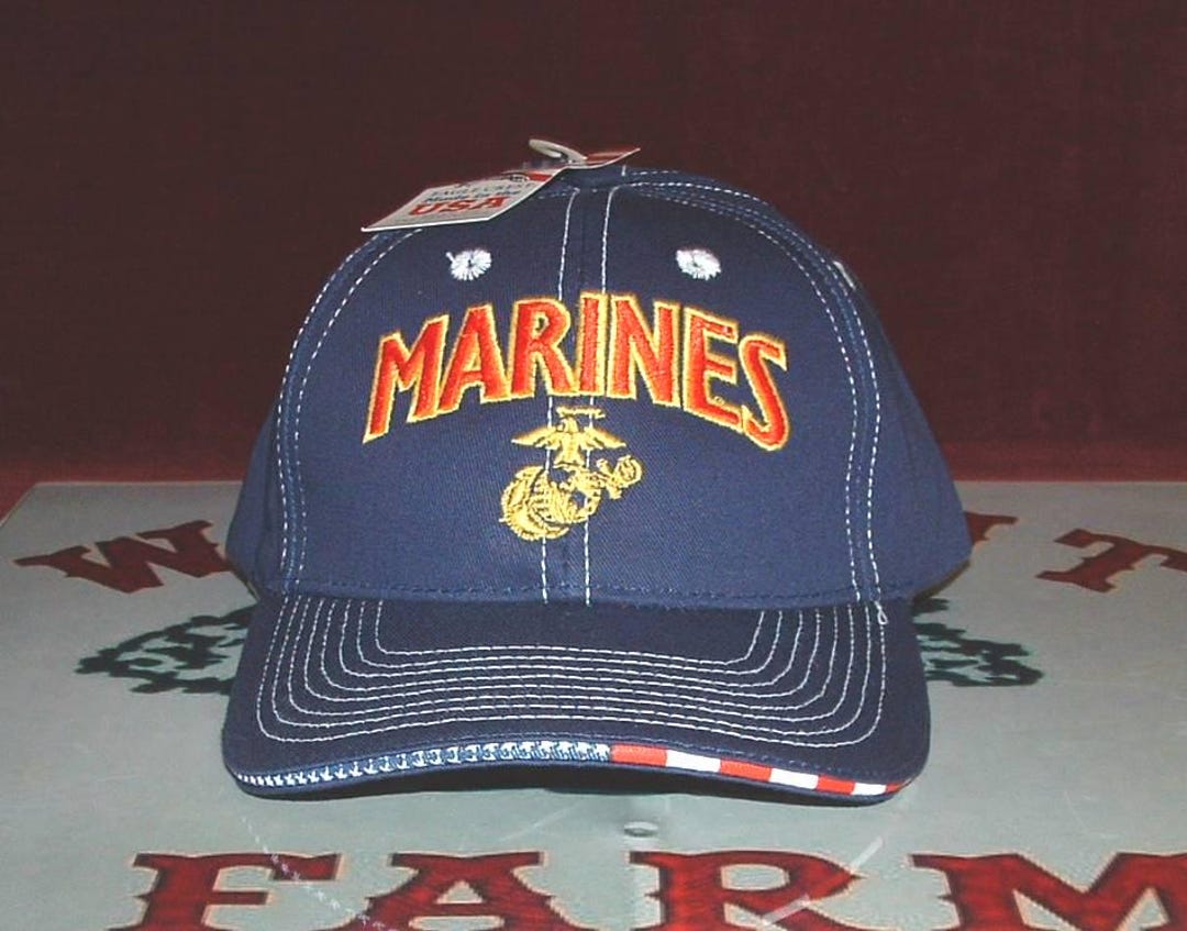 US Marine Corps Ball Cap: Embroidered Stars & Stripes, Vintage Style ...