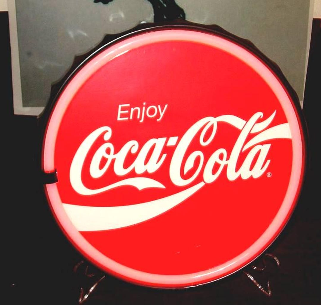Enjoy Coca Cola Coke 12 Inch Bottle Cap Shaped LED Sign Licensed ...