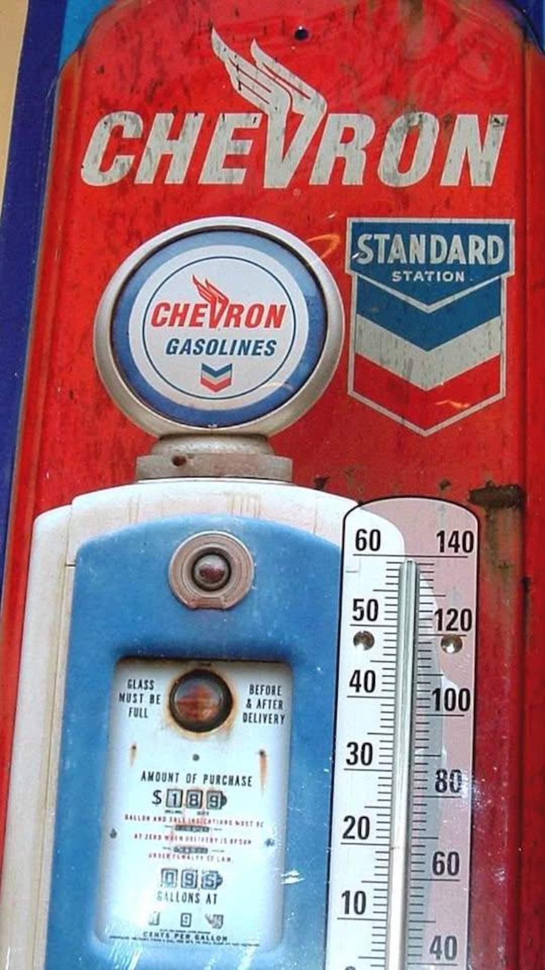 Chevron Standard Oil Licensed 17 Inch Indoor Outdoor Vintage Style ...