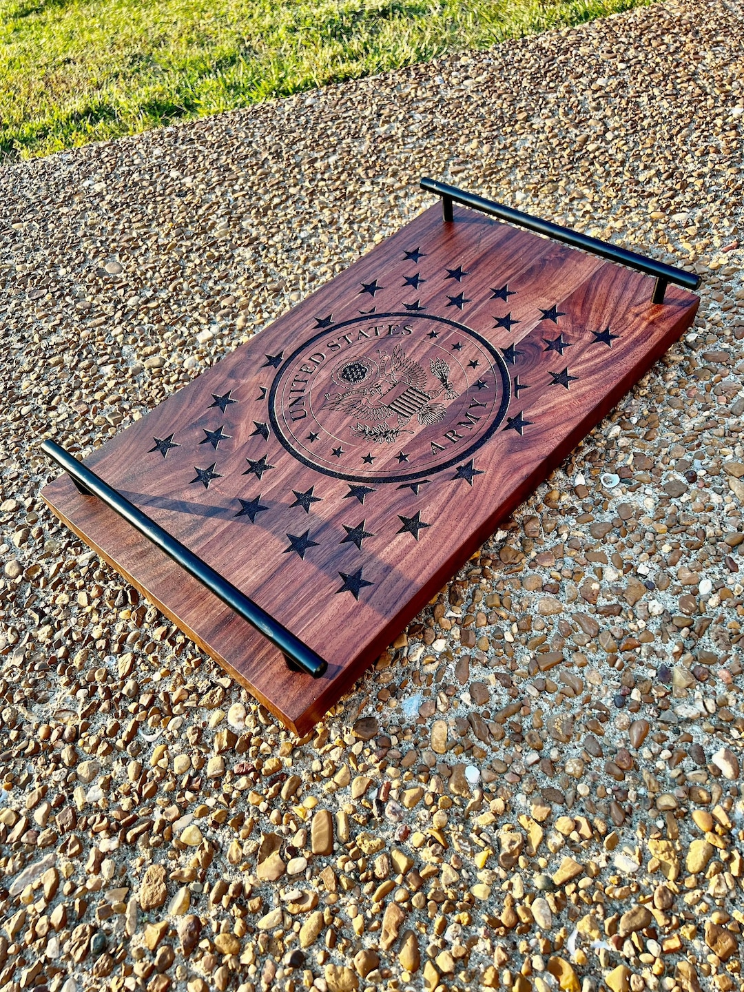 Army Cutting Board US Military Cutting Board Veteran Gift Walnut ...