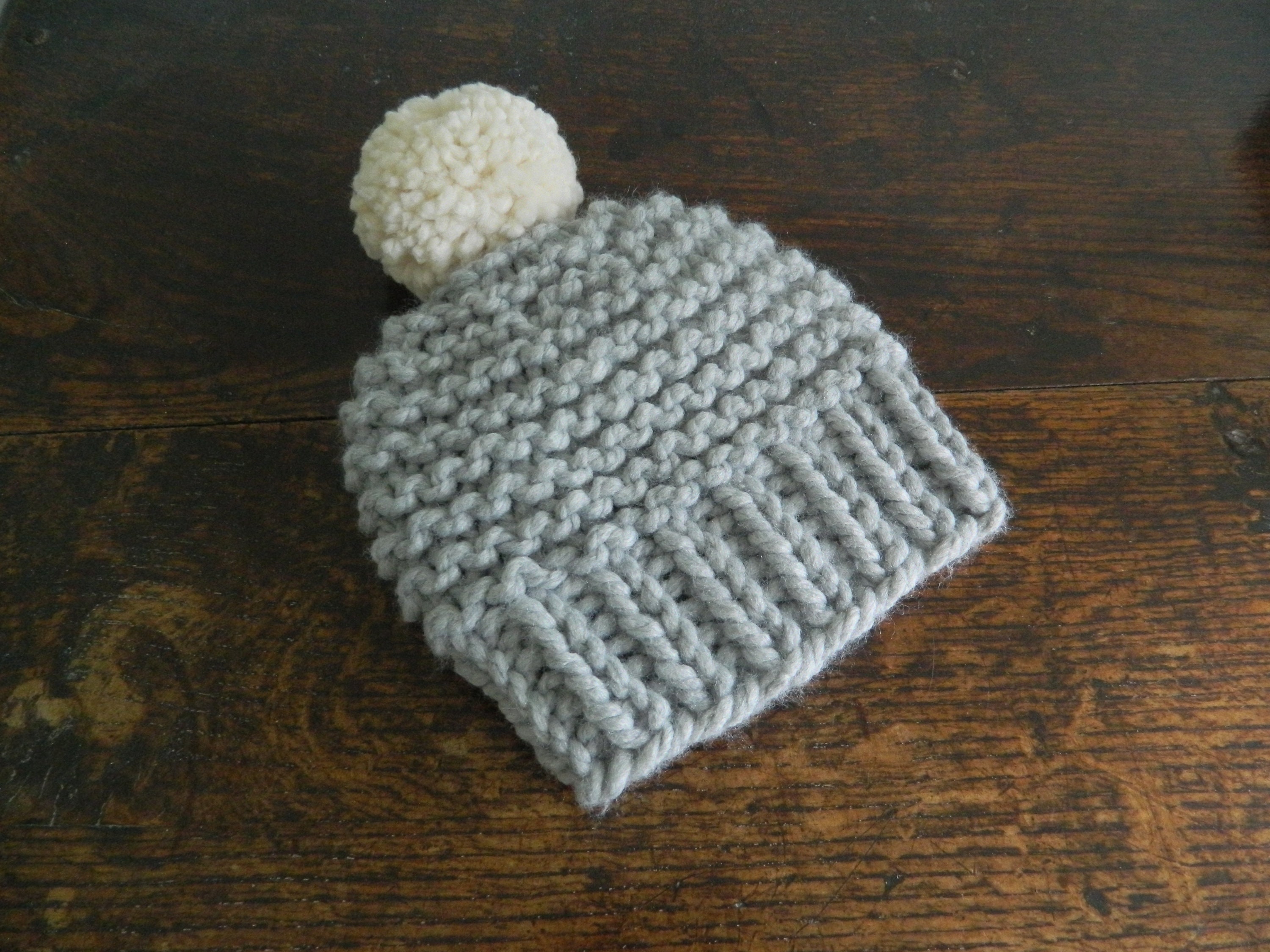 Super Chunky Knitted Hat Pattern - Garter Stitch Hat Pattern - How To ...