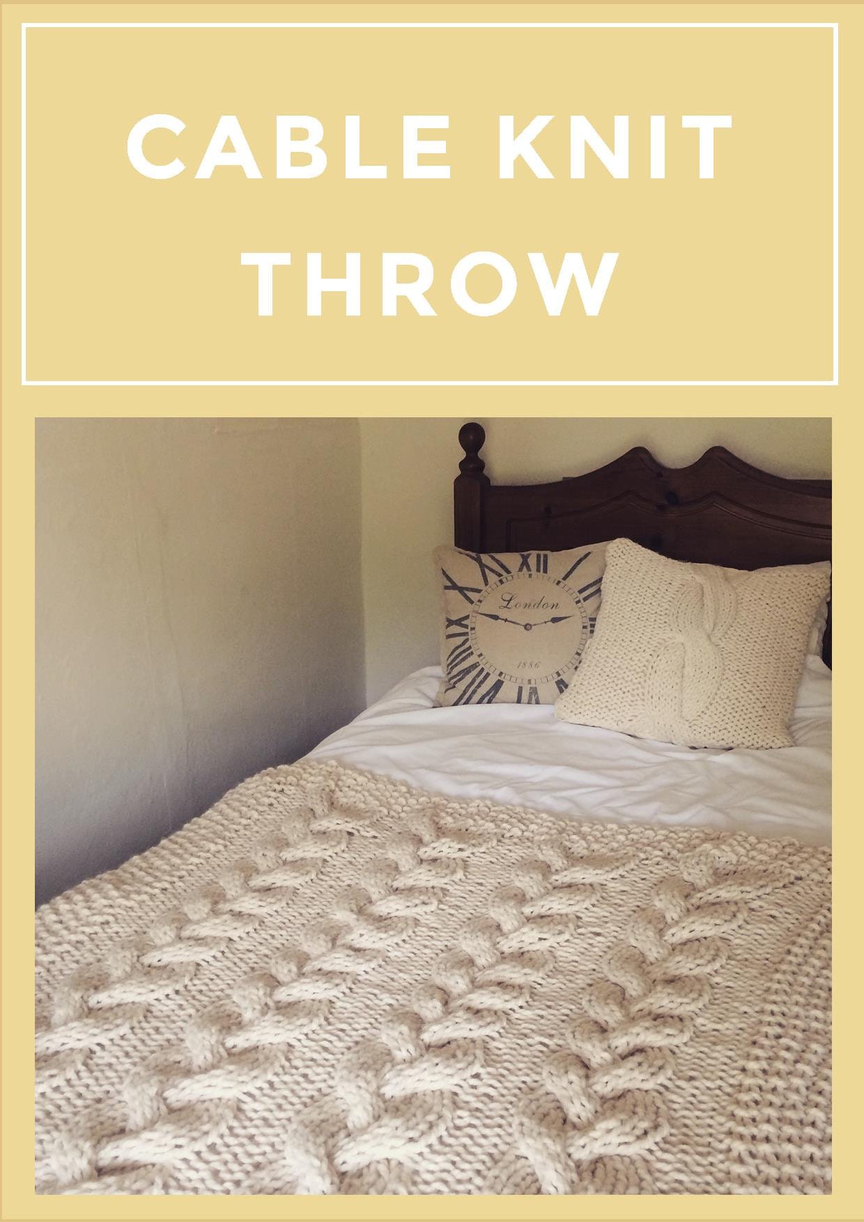 Knitting Pattern Chunky Cable Knit Throw Knitting Pattern - Etsy