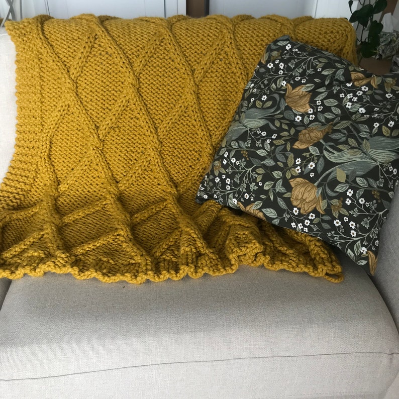 Chunky Trellis Cable Knit Throw Pattern – Super Cosy Blanket (PDF ...