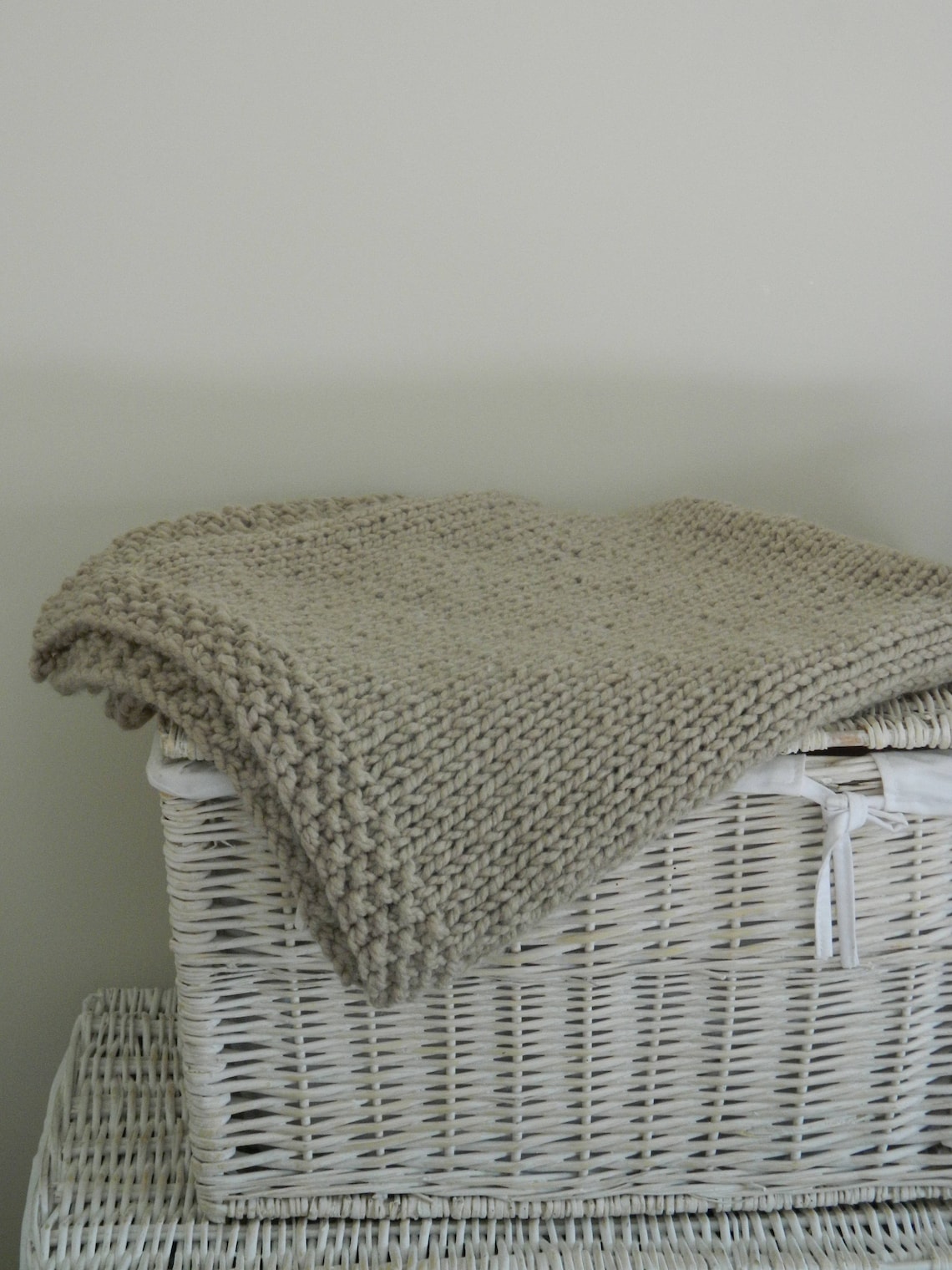 Super Chunky Moss Stitch Border Throw Knitting Pattern Super - Etsy
