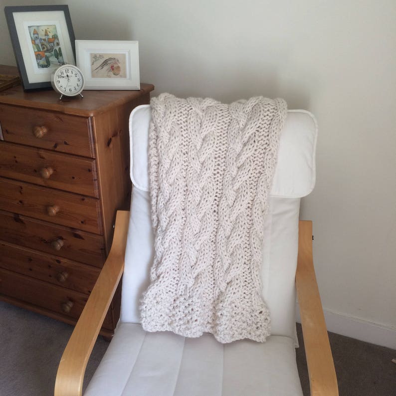 Chunky Cable Knit Throw Pattern – Easy DIY Blanket (PDF Pattern) - Etsy