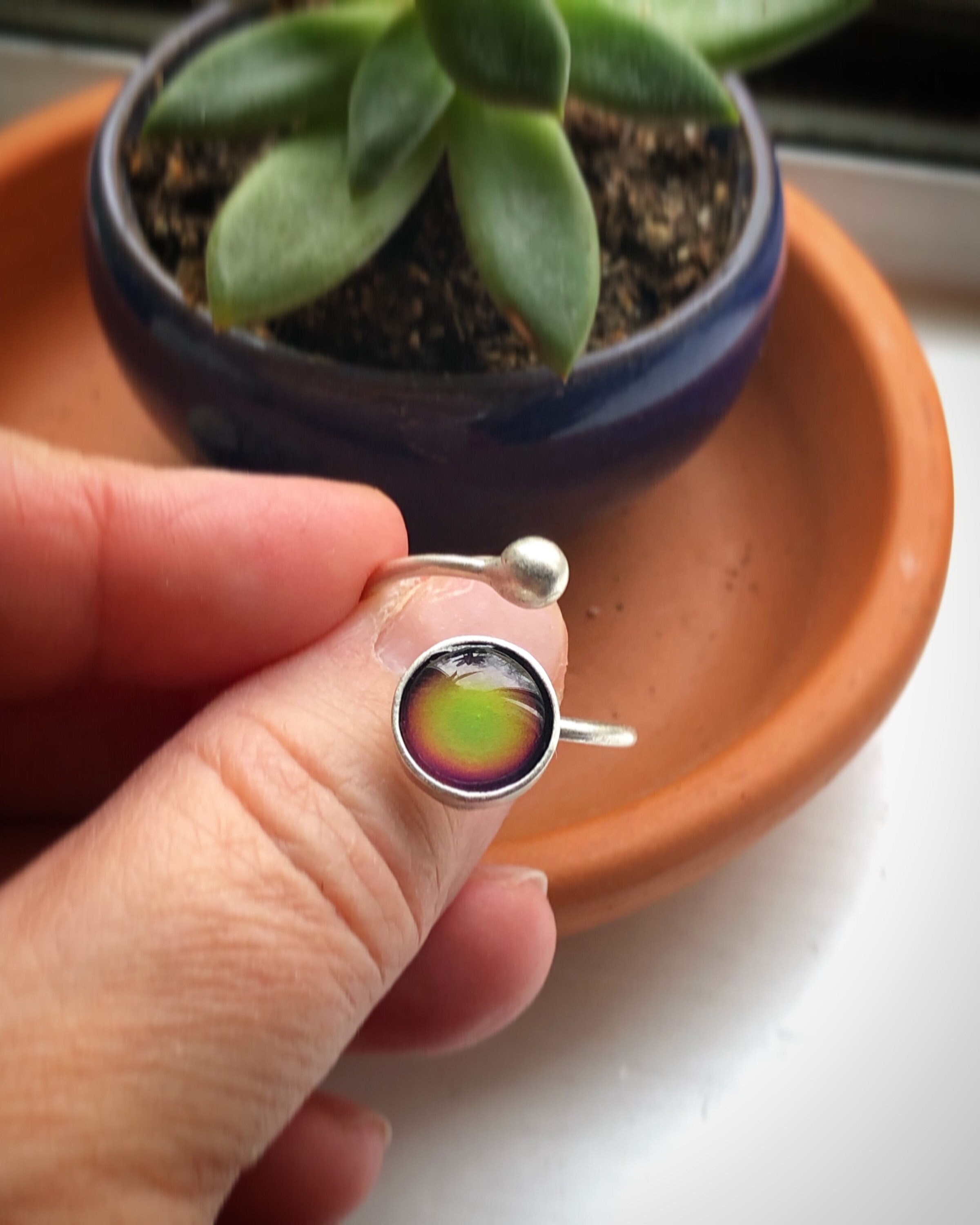 Mood Ring Silver Mood Ring Mood Jewelry Color Changing | Etsy