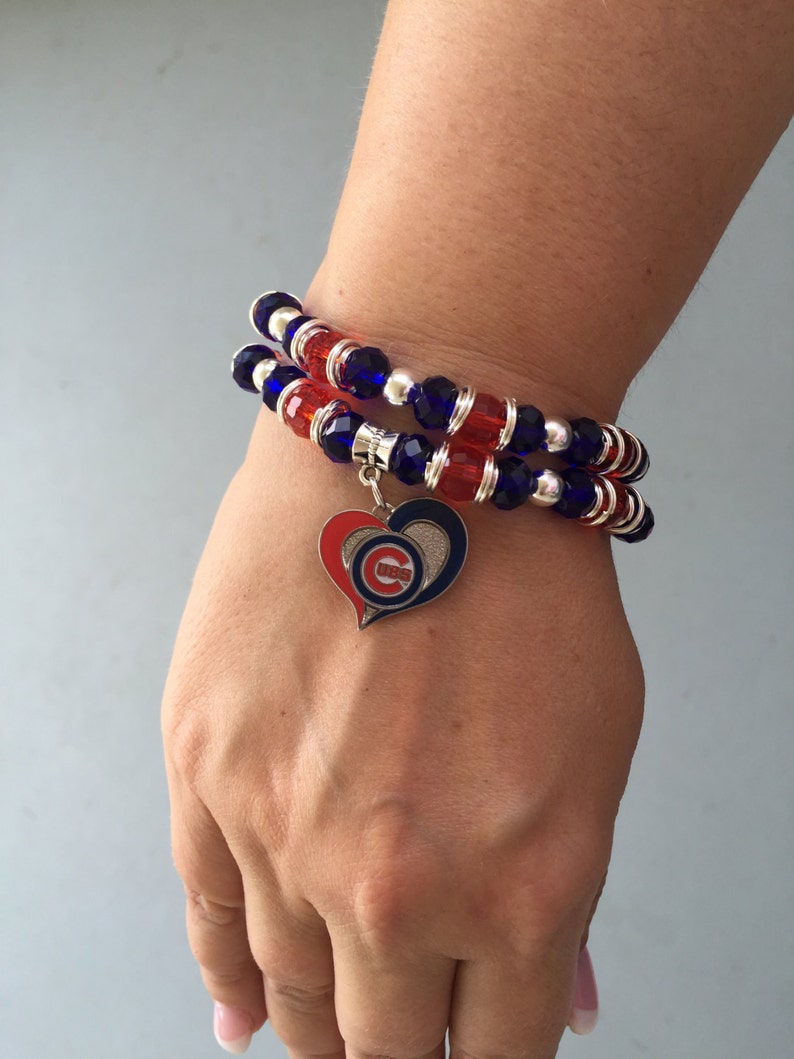 Chicago Cubs Inspired Sports Bracelet Baseball Bracelet | Etsy