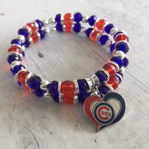 Chicago Cubs Inspired Sports Bracelet, Baseball Bracelet, Chicago ...