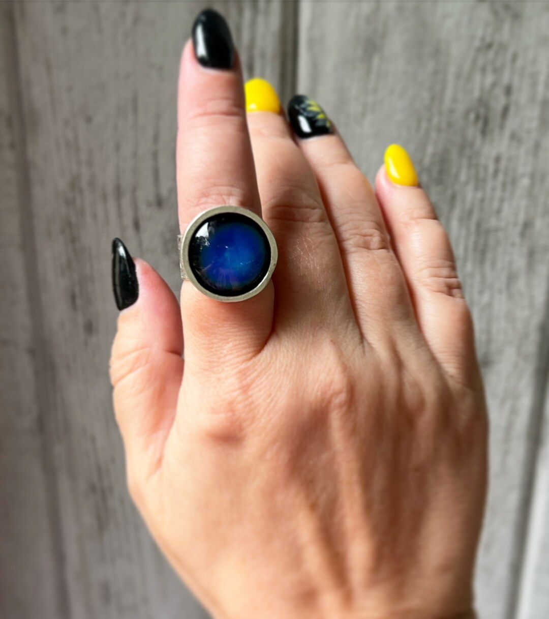Mood Ring, Silver Mood Ring, Filigree Ring, Hippie Ring, Boho Ring ...