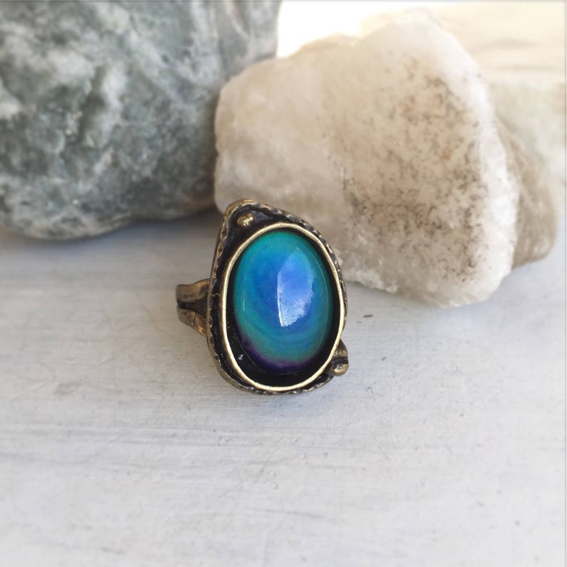 Boho Bronze Mood Ring: Color Changing Hippie Jewelry - Etsy