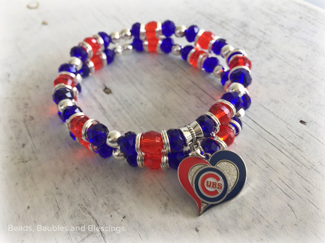 Chicago Cubs Inspired Sports Bracelet, Baseball Bracelet, Chicago ...