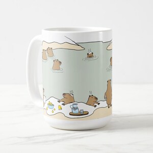 Cute Capybara Hot Springs Mug, Self Care Sunday Capys, Capybara ...